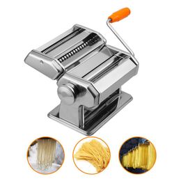 Nudelmaschine. Edelstahl Pasta Maker. 7 Einstellbare Dicke. Pastamaschine mit 2 Schneiden. für Spaghetti Lasagne Nudeln - Argent - HENGDA
