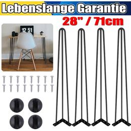 4X Hairpin Legs Haarnadelbeine Hairpins Tischbeine Tischkufen Esstisch 71cm 28