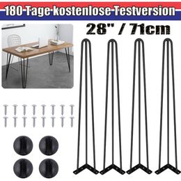 4x 28/71cm Haarnadel Beine Metall Haarnadel Füße Für Tisch Stuhl Schrank Möbel