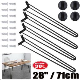 4x Hairpin 28 Tischbeine Tischkufen Haarnadelbeine Tischgestell + Bodenschutz