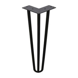 VINGO - 4 Stück tischbeine metall schwarz Tischkufen Haarnadel Tischbein 12 mm, Hairpin Legs aus Stahl, 3-Stange Bein, 20 cm