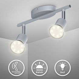 B.K.LICHT LED Deckenlampe Wohnzimmer schwenkbar GU10 Metall Decken-Spot Leuchte 2-flammig - 50