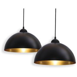 B.K.LICHT - Design Pendelleuchte schwarz-gold Hänge-Leuchte Küche Decken-Lampe - 10