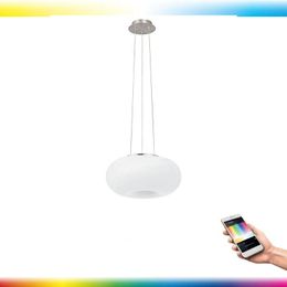 98372 led Pendelleuchte optica-c nickel-matt weiß Ø44,5cm H:150cm dimmbar mit Connect Funktion höhenverstellbar - Eglo