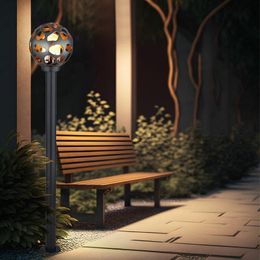 Globo Terrassenlampen Aussen stehend Wegeleuchten Außen Außenleuchte Standleuchte, Kugel Edelstahl anthrazit, 1x E27, h 110 cm, Garten