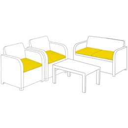 Outdoor Ersatz Sitzkissen 4 Stück Set für Keter Allibert Carolina, Leichte und Langlebige Stuhl/Sofa-Polsterung für Terrassenmöbel, wasserabweisender