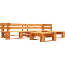 MAISONCHIC - 4-tlg. Garten-Paletten-Sofagarnitur Gartensofa Loungesofa Sitzgruppe Holz Honigbraun DE84442