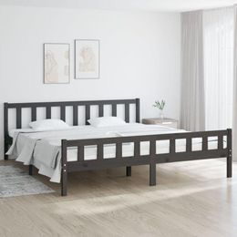 MAISONCHIC Massivholzbett Doppelbett Bett für Schlafzimmer Grau 160x200 cm DE64411