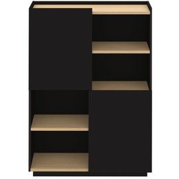 TemaHome Hohes Sideboard nina - schwarz und helle Eiche