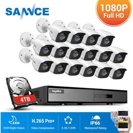 SANNCE 16CH 1080p Sicherheitskamerasystem 5 in 1 CCTV DVR Recorder Wasserdichte kabelgebundene Videoüberwachung 16 Kameras – 3 TB Festplatte