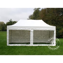 Dancover Faltzelt Faltpavillon Wasserdicht FleXtents Xtreme 50 Heavy Duty 3x6m Weiß, mit 6 Seitenwänden - Weiß