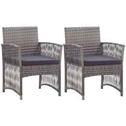 MAISONCHIC Relaxsessel,Gartenmöbel,Gartensessel mit Sitzkissen 2 Stk. Anthrazit Poly Rattan -89585