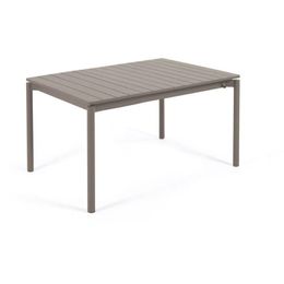 Zaltana ausziehbarer Outdoor-Tisch aus Aluminium mattbrauner 140 (200) x 90 cm - Kave Home