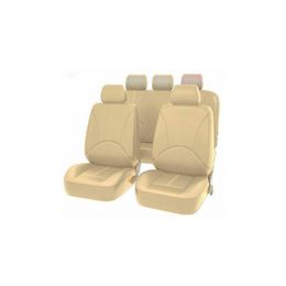 Tovbmup - Universal Kunstleder Autositzbezug pu Leder 9er Set Beige