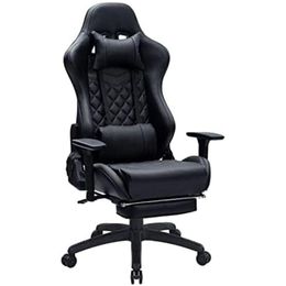 Joeais - Gaming-Stuhl Gaming Stuhl Gaming Chair Gaming Sessel pc Stuhl Ergonomischer Stuhl mit Wippfunktion, Höhenverstellbar, Massage Lendenkissen,