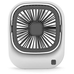 Handventilator, Mini-Ventilator, kleiner tragbarer Ventilator mit Halterung, wiederaufladbarer USB-Wimpernventilator, Weiß