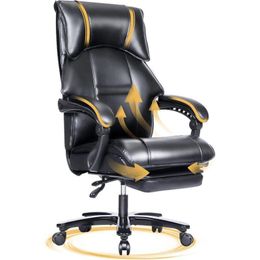 Joeais - Gaming-Stuhl Gaming Chair Gaming Sessel pc Stuhl Ergonomischer Stuhl mit Wippfunktion, Höhenverstellbar, Massage Lendenkissen mit Fußstützen