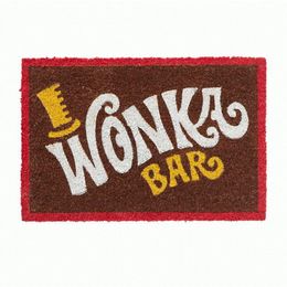 Grupo Erik - Wonka Fußmatte Wonka Bar gelb/weiß/rot, bedruckt, aus Kokosfaser, Unterseite aus pvc.