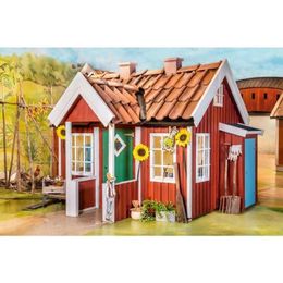 Spielhaus Pettersson Kinderspielhaus aus Holz, Kinderhaus mit 44 mm Wandstärke, Holzhaus Kinder - ohne Farbbehandlung - Polhus