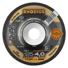 Rhodius Abrasives - rhodius FS1 fusion, 10 Stück, 125 x 4,0 mm, Korn 40, Schruppscheibe