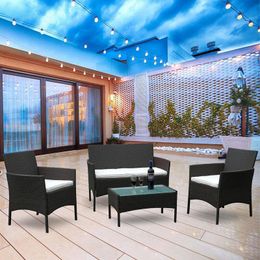 Gartenmöbel Kissen Relax-Lounge Sitzgarnitur Esstisch Ecksofa Sitzgruppe Balkon braun - braun - VINGO