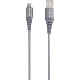 Skross USB-Kabel usb 2.0 usb-a Stecker 1.20 m Grau Rund, Flexibel, Stoff-Ummantelung SKCA0011A-MFI12