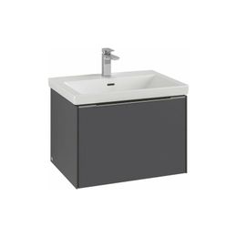 Villeroy & Boch Subway 3.0, 622x429x478 mm, Waschbeckenunterschrank, 1 Auszug, C57502, Farbe: Front/Korpus: Volcano Black, Griff: Volcano Black - C57501VL