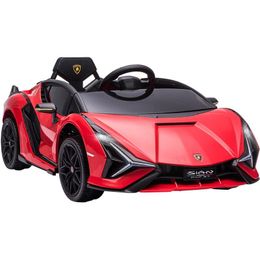 HOMCOM Kinderfahrzeug 2 Fahrmodi sian SUV-Auto-Spielzeug Elektroauto mit Fernbedienung extra breiten Reifen Musik(MP3/USB) Licht 37-60 Monate pp Metall Rot