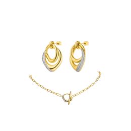 Paul Valentine Crystal Galaxy Earrings Set Gold