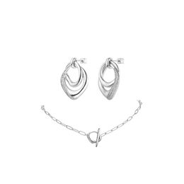 Paul Valentine Crystal Galaxy Earrings Set Silver