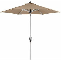 Doppler Sonnenschirm/ Kurbelschirm Active Auto Tilt 210 mit Höhenverstellung, 210 cm, greige, Bezug aus 100% Polyester, Stock aus Aluminium, Streben aus