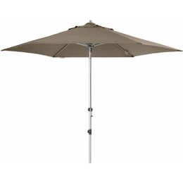 Doppler Sonnenschirm/ Kurbelschirm Expert 320 Auto Tilt 320 cm, greige, Bezug aus 100% Polyester, Gestell aus Aluminium, 7,2 kg