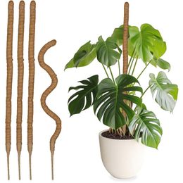 Kokosstäbe 5er Set, biegsame Pflanzenstäbe, für Monstera, Efeutute und mehr, 90 cm lang, Kokosfaser, natur - Relaxdays