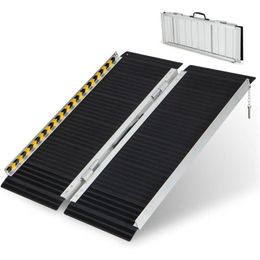 Costway Rollstuhlrampe 91 cm, Klapprampe Tragbar & Anti-Rutsch bis zu 272KG belastbar, Auffahrrampe Aluminium, Schwellenrampe für Rollstuhl Treppen Türen (91