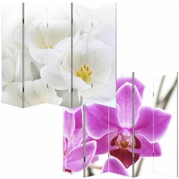 HHG - Foto-Paravent Paravent Raumteiler Spanische Wand Bagheria 180x200cm, Orchidee - multicolour