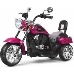 Costway 6V Elektro Motorrad mit verstellbaren Scheinwerfer, Dreirad Kindermotorrad mit Sound und Hupe, Elektromotorrad 2,5-3 km/h für Kinder ab 3 Jahren Rosa