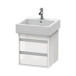 Ketho Waschtischunterschrank wandhängend 6635, 2 Schubkästen, 450mm, für Vero, Farbe (Front/Korpus): Weiß Hochglanz Dekor - KT663502222 - Duravit