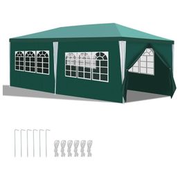 HENGDA - Pavillon Garten mit Spiralschläuchen und großen Fenstern mit 3 abnehmbaren Seitenteilen tragbares wasserdichtes Zelt Partyzelt.
