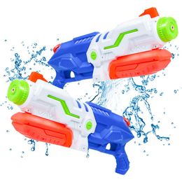 HENGDA 2er Wasserpistole mit 1030ML Wassertank, Groß Wasserspritzpistole 10 Metern großer Reichweiter, Spritzpistolen für Kinder Erwachsene Schwimmbad