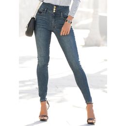 Lascana High-waist-Jeans mehrfarbig Gr. 34 für Damen. Sehr Figurbetont. Nachhaltig.