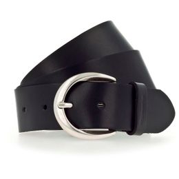 Tamaris Ledergürtel mit Logoschriftzug auf der Gürtelschlaufe, Basic-Style, schwarz