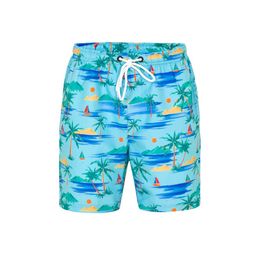 Jimmy Sanders Badeshorts Herren Größe XXL camel / hellblau / tanne / orange