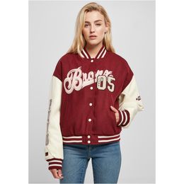 Collegejacke Fubu "Fubu Damen FW224-006-1 City 05 Varsity Jacket bordeaux/offwhite" Gr. M, rot (red) Damen Jacken