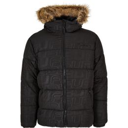 Winterjacke Fubu "Fubu Herren FM224-039-2 Corporate AOP Puffer Jacket" Gr. L, schwarz (black) Herren Jacken Sportjacken