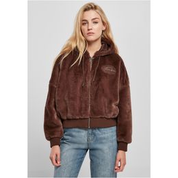 Collegejacke Fubu "Fubu Damen FW224-022-1 Signature Rhinestone Fur Jacket brown" Gr. L, braun (brown) Damen Jacken