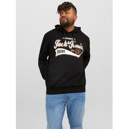 Jack & Jones PlusSize Jack & Jones PlusSize Kapuzensweatshirt JJELOGO SWEAT HOOD 2 COL 23/24 NOOS PLS, schwarz