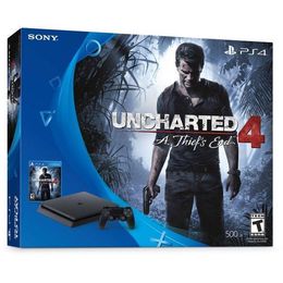 Sony PlayStation 4 Slim 500GB - Schwarz + Uncharted 4