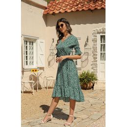 BlauWave Dirndl Sexy Strandkleid mit Blumenmuster (1-tlg.