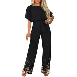 B.X Abendkleid Damen Freizeit Jumpsuit Slim-Hosen Gerade Hosen Kurzarm Hosenanzug