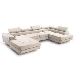 Furnix Wohnlandschaft NILLONA XL-Sofa in U-Form mit Schlaffunktion 2x Bettkasten